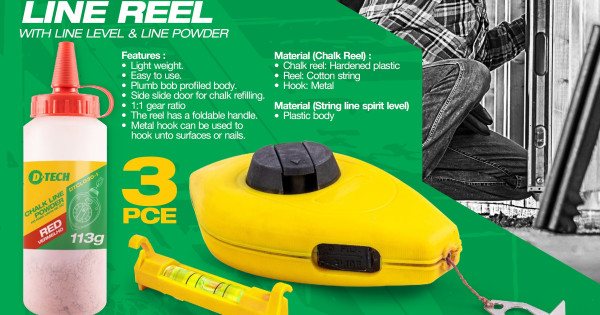 D-Tech 30m Chalk Line Reel