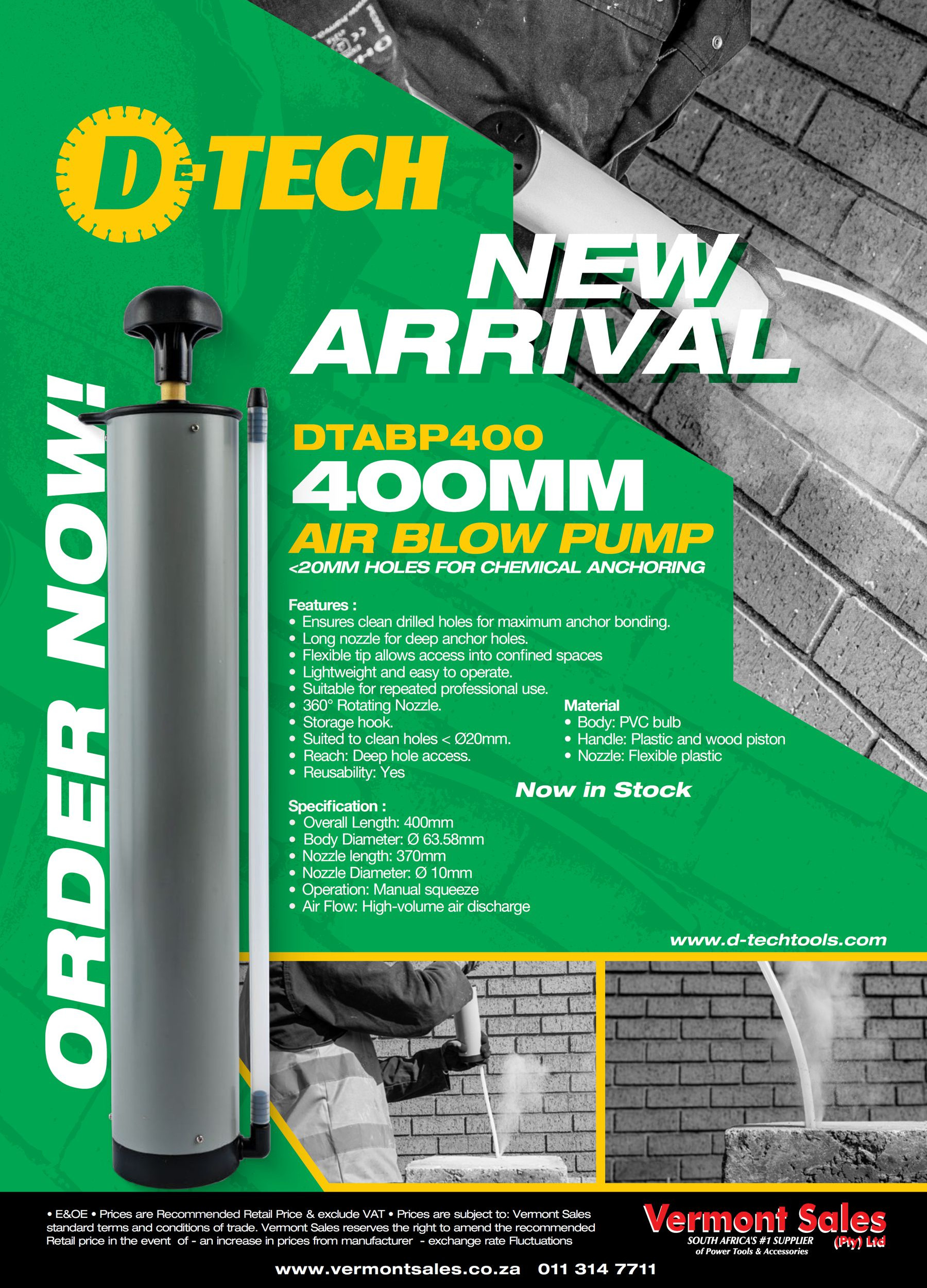 D-Tech 400mm Air Blow Pump