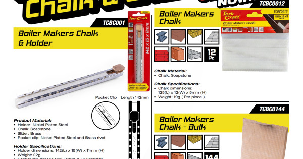 Tork Craft Boiler Makers Chalk and Chalk Holder