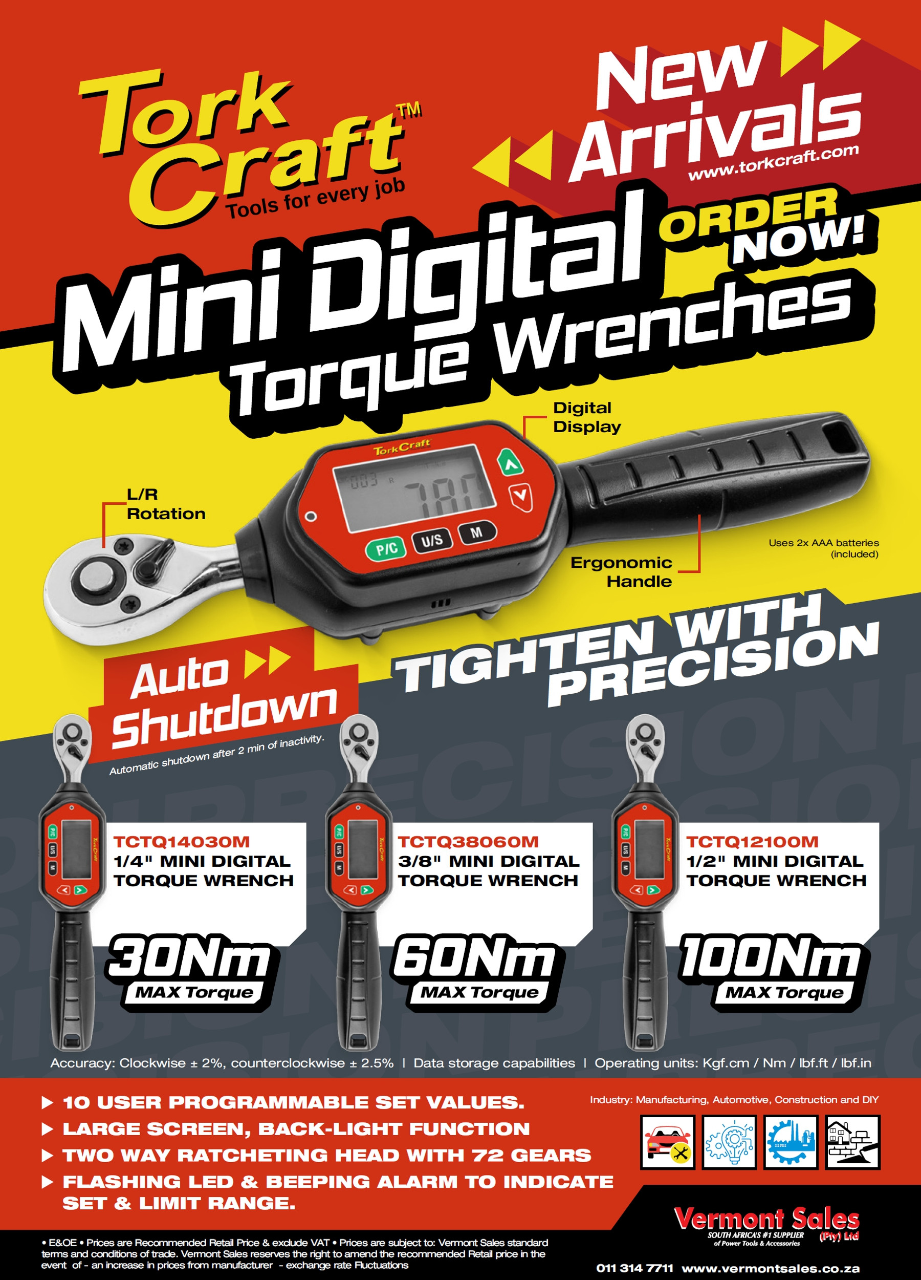 Tork Craft Mini Digital Torque Wrenches