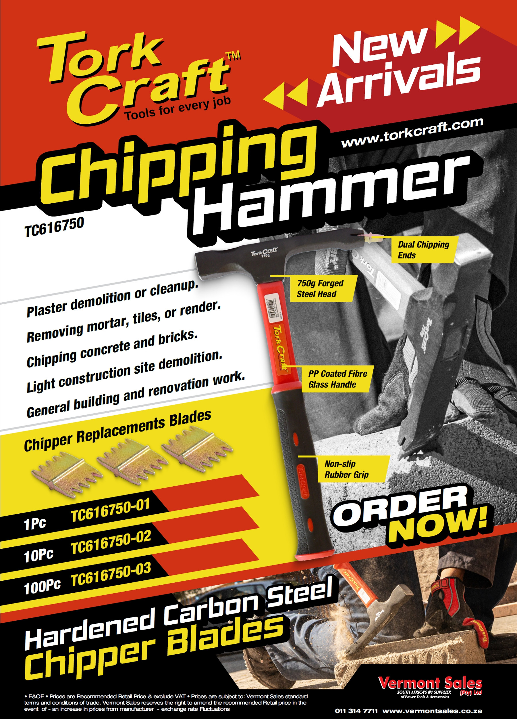 Tork Craft Scutch Comb Chipping Hammer