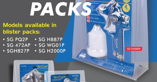 Aircraft - New blister packaging for spray guns
