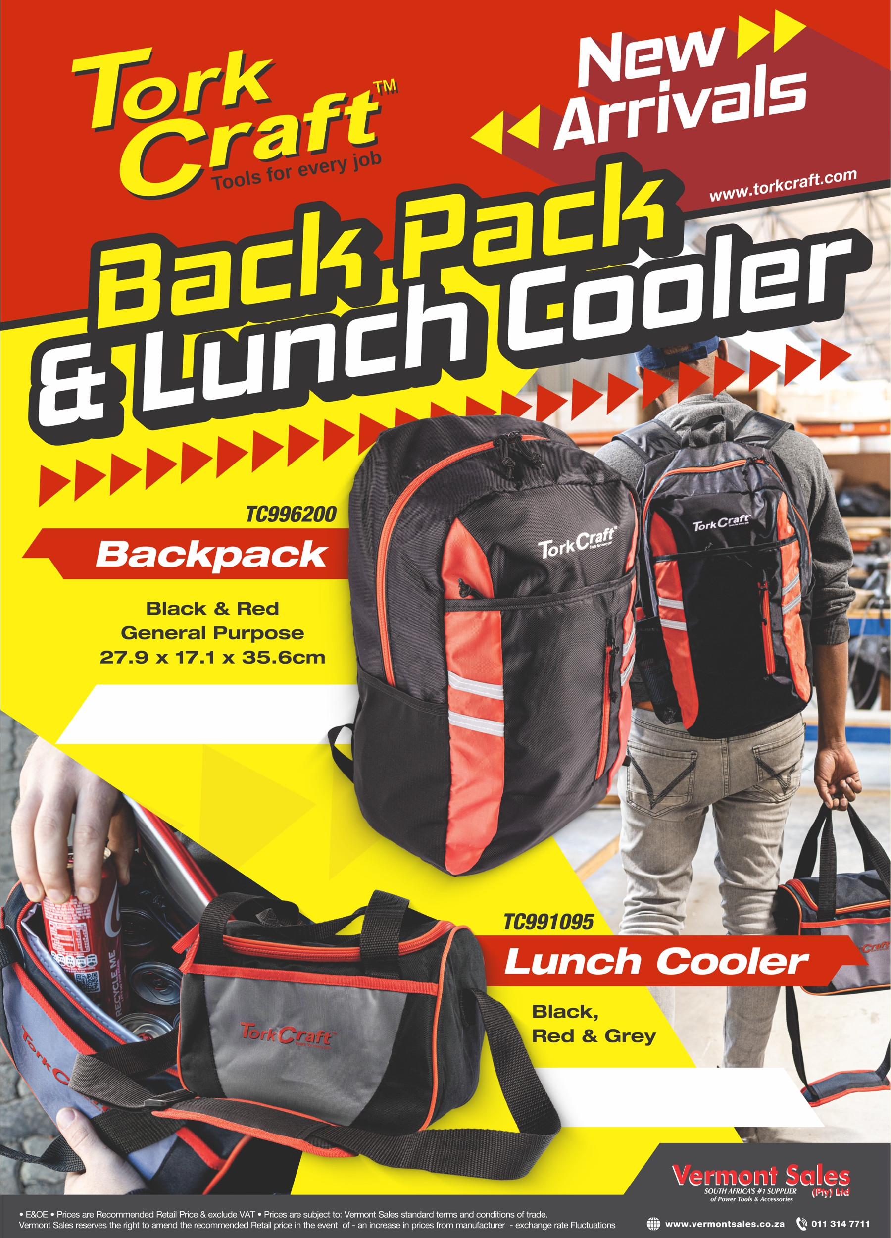 Tork Craft Backpack and lunch cooler